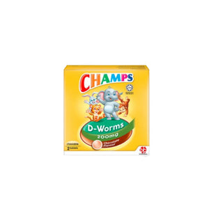 CHAMPS D-WORMS 6 CHEWABLE CHOCOLATE 2S