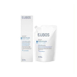 EUBOS BASIC LIQUID WASH EMULSION FRAGRANCE FREE BLUE 400ML + REFILL 40