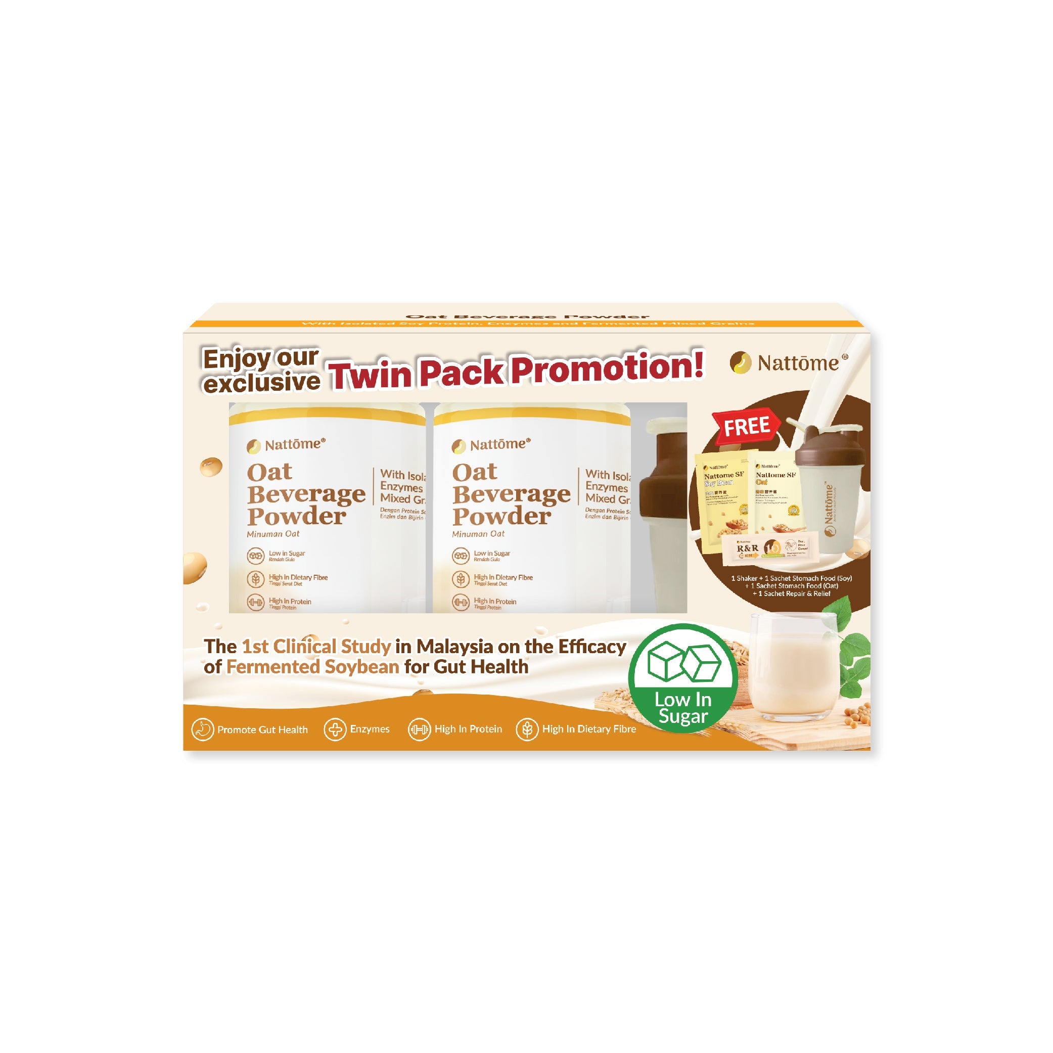 NATTOME OAT BEVERAGE POWDER 500G 2S + PREMIUM